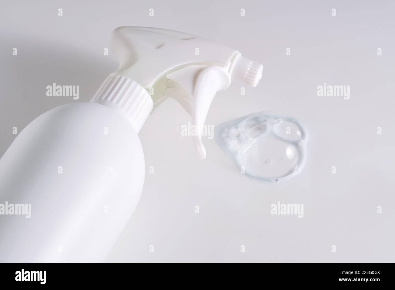 Cleaning product with a sprayer on a white background with with a ...