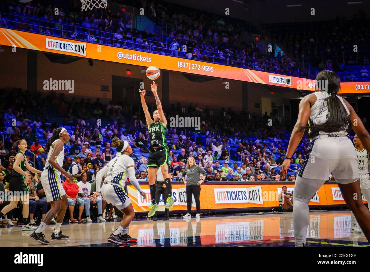 Arlington, Texas, USA. 27th June, 2024. Minnesota Lynx guard NATISHA ...