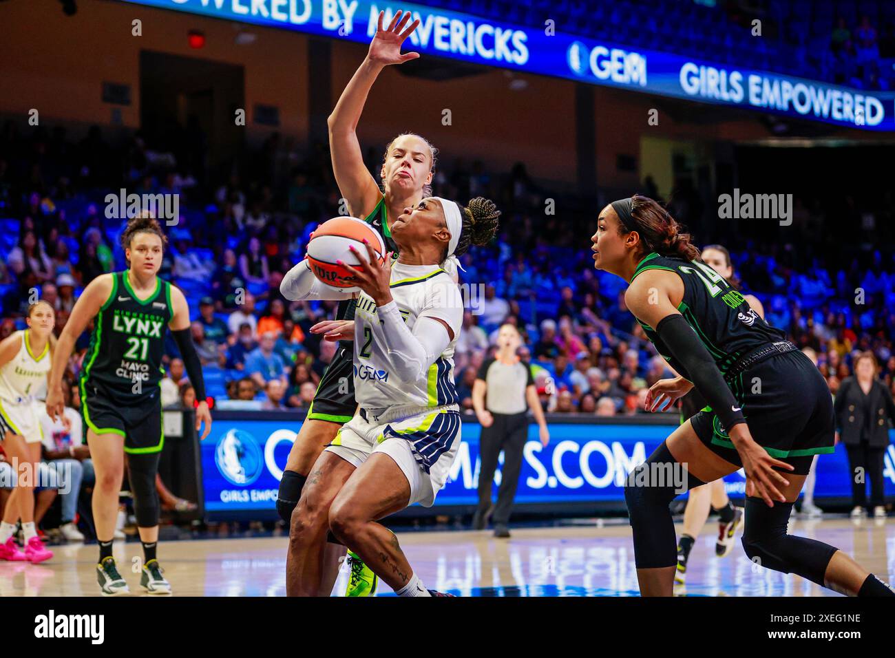 Arlington, Texas, USA. 27th June, 2024. Minnesota Lynx guard NATISHA ...