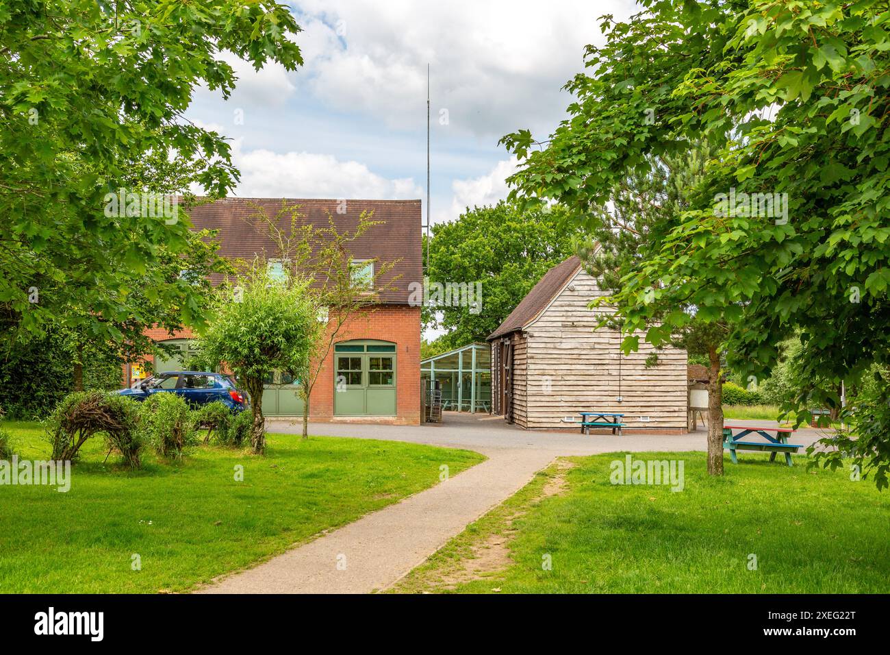 Cafe building at Waseley Hills Country Park near Rubery, UK Stock Photo ...