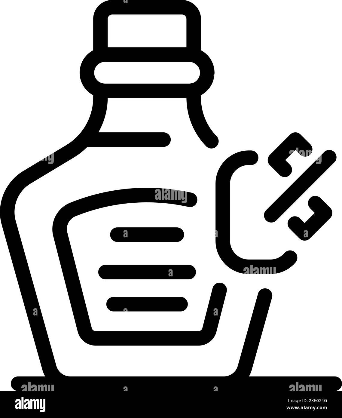 Black outline icon of a maple syrup bottle with a discount symbol ...