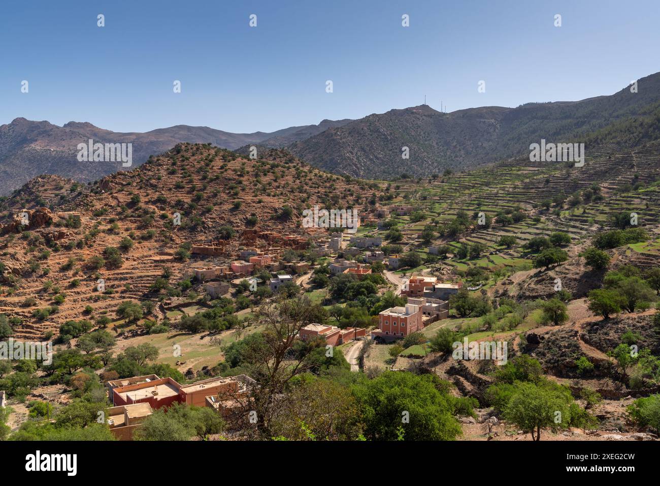 View of the Ammel village of Albid in the Lesser Atlas mountain range ...