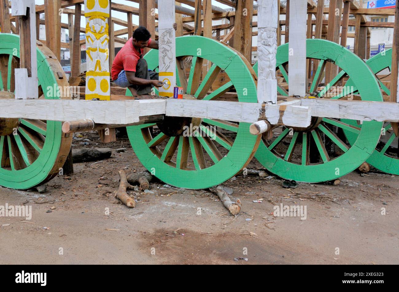 image of ratha making process with various activities like painting ...