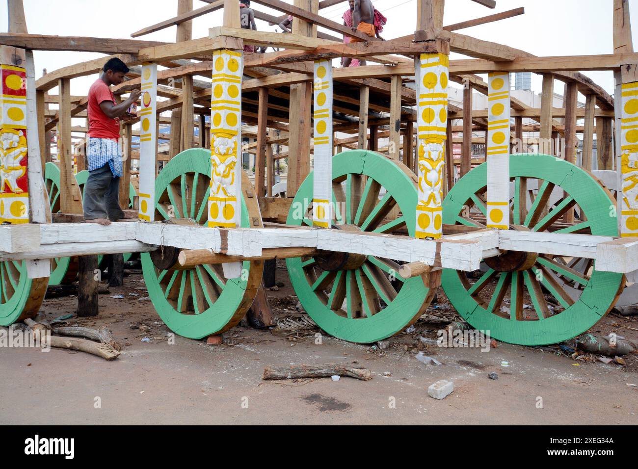 image of ratha making process with various activities like painting ...