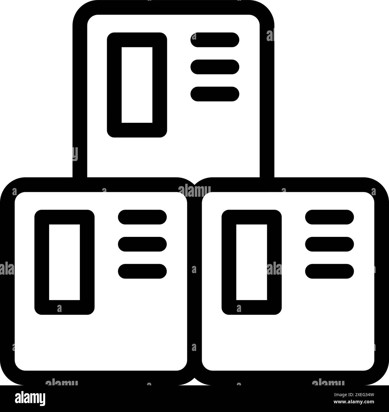 Line art icon of a server room with three database servers Stock Vector ...