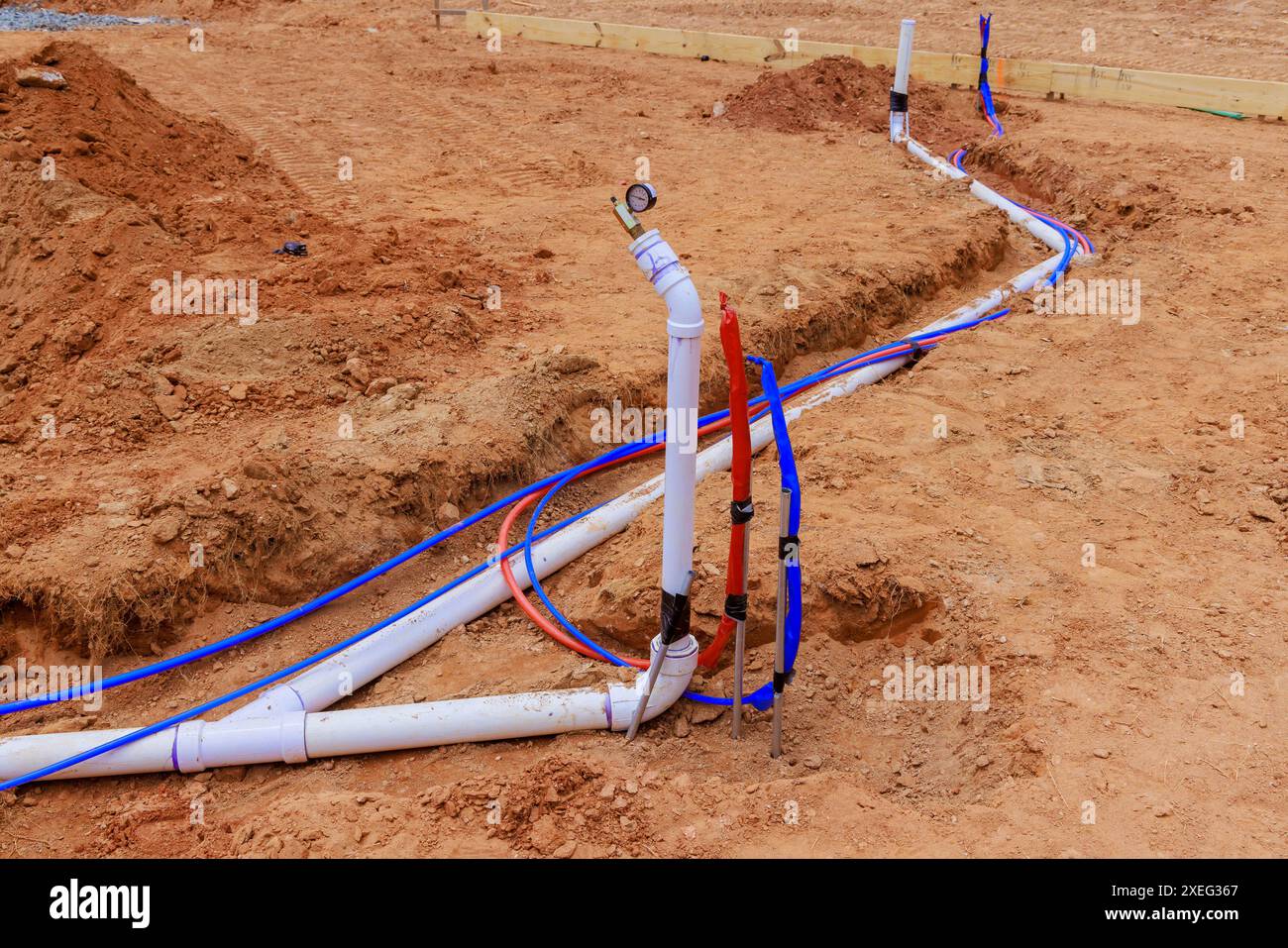 It is necessary to lay underground water pipes a sanitary pipes prior ...