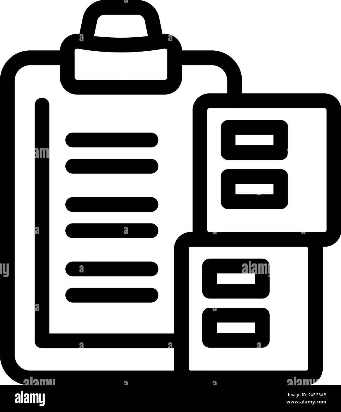 This icon of a checklist and boxes represents warehouse inventory ...