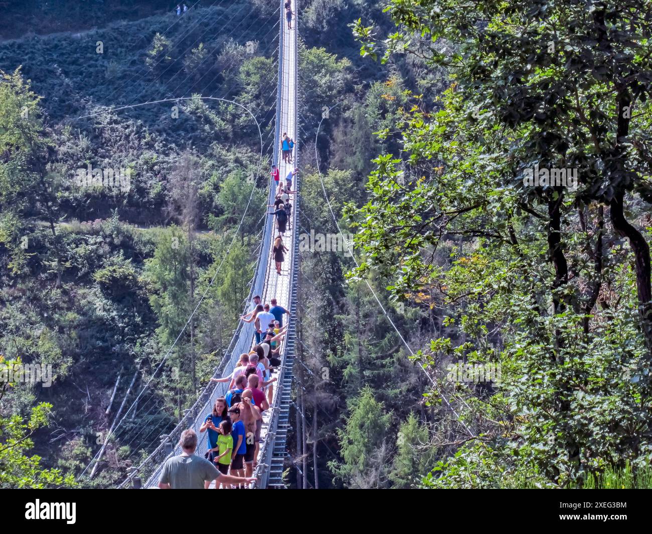 Geierlay suspension rope bridge Stock Photo - Alamy