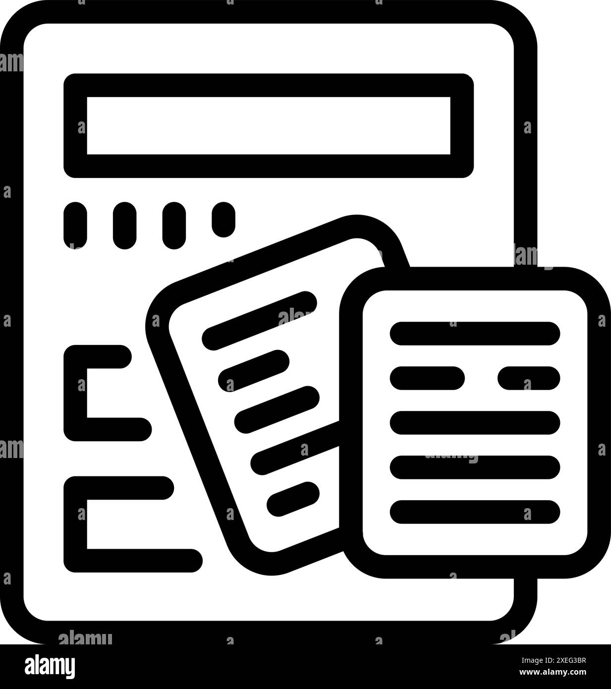 Simple icon of a computer managing and organizing electronic documents ...