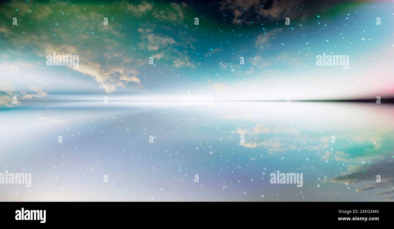 Wallpaper sky lights water sea horizontal Stock Photo - Alamy