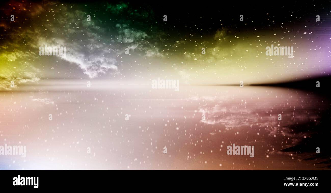 Wallpaper sky lights water sea horizontal Stock Photo - Alamy