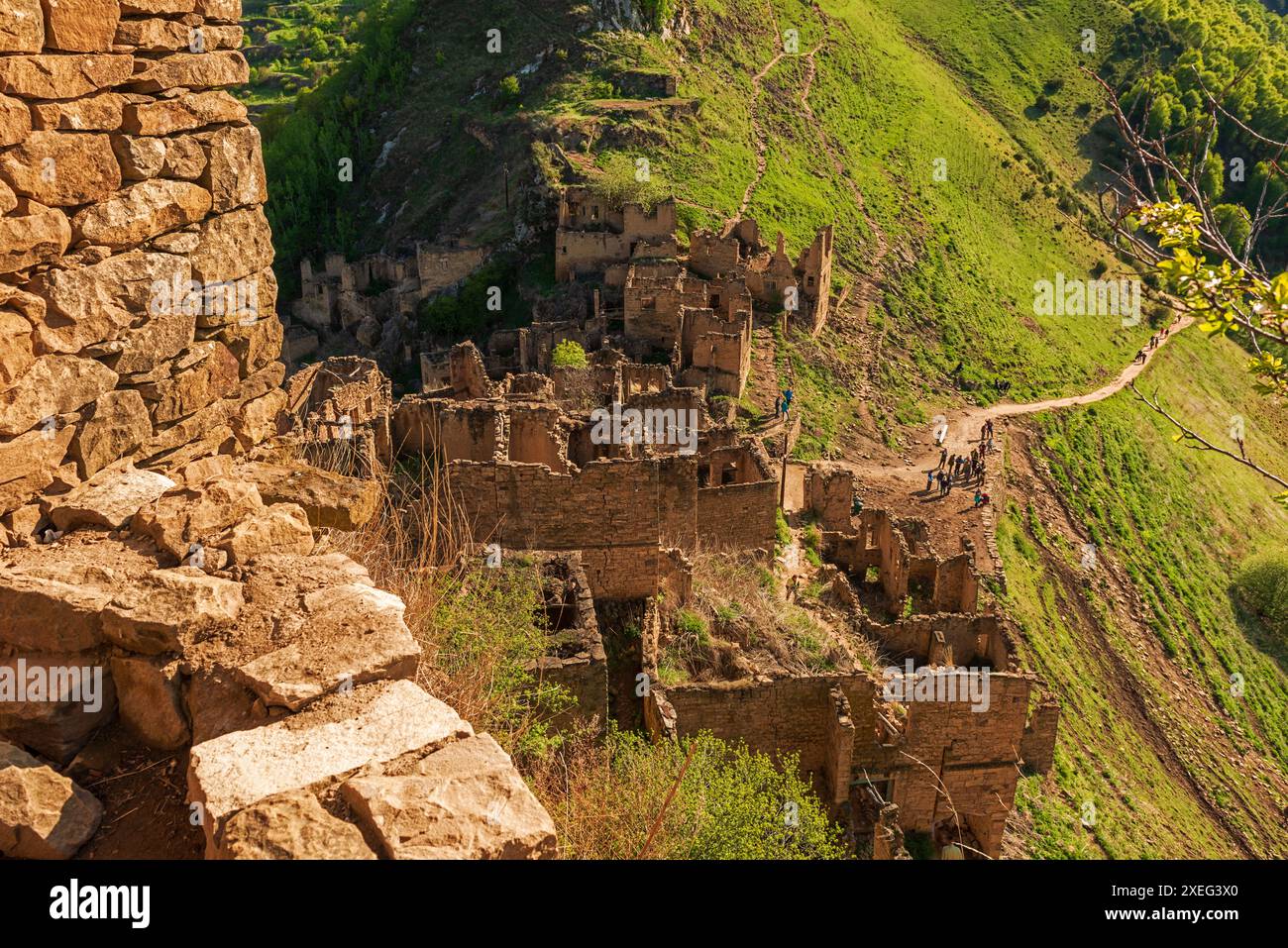 View from above to the southern part of the abandoned ancient village ...
