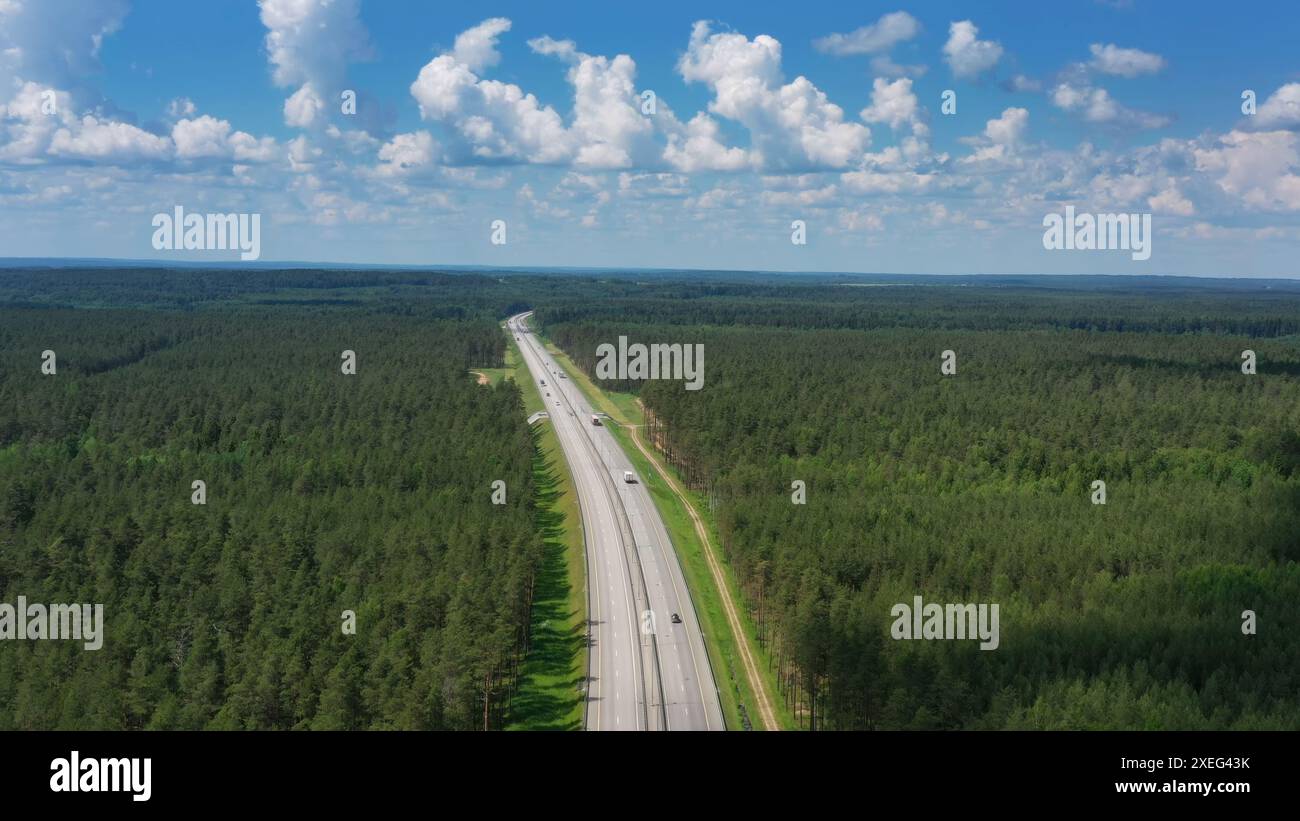 Aerial country road in forest hi-res stock photography and images - Alamy
