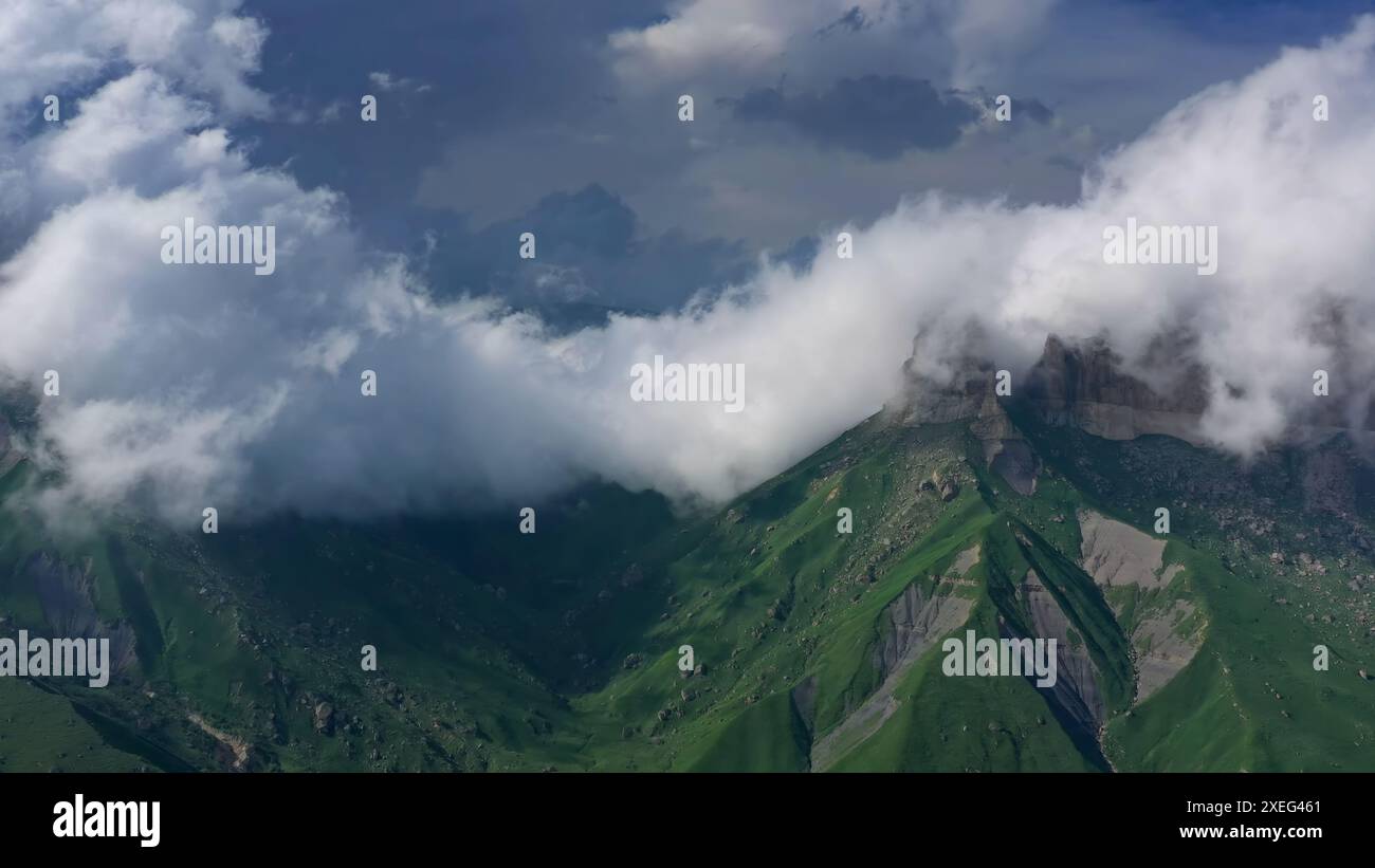Aerial view majestic caucasus hi-res stock photography and images - Alamy