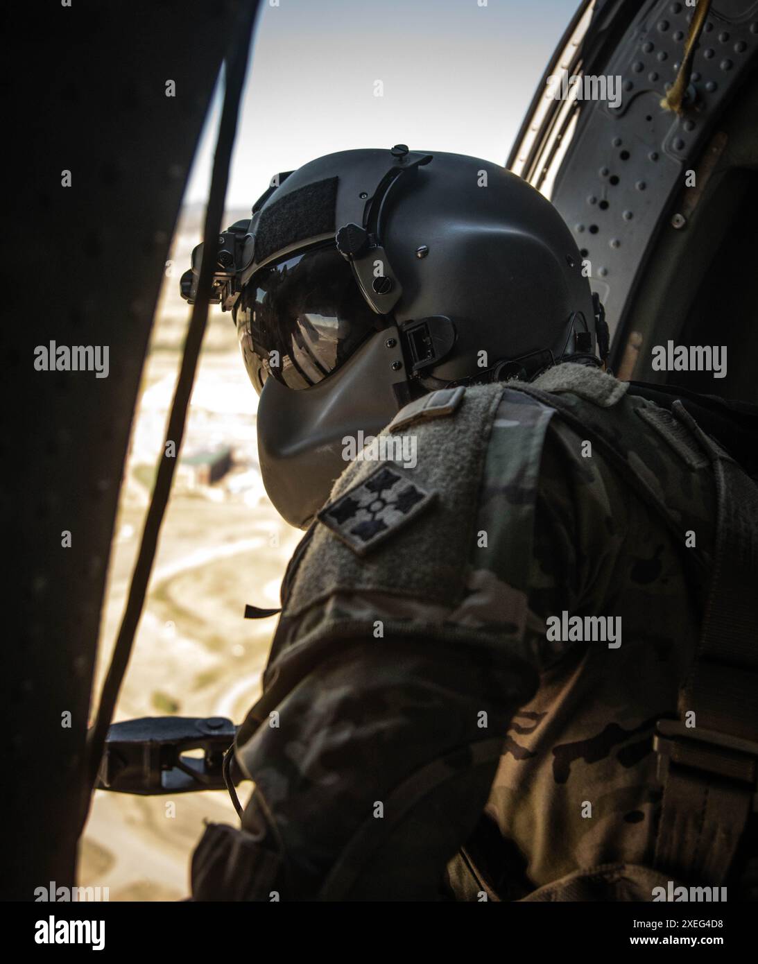 A Crew chief assigned to the 3rd Assault Helicopter Battalion, 4th ...