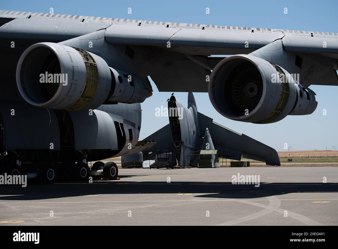 U.S. Air Force C-5A Galaxy components and structures rest on the ...
