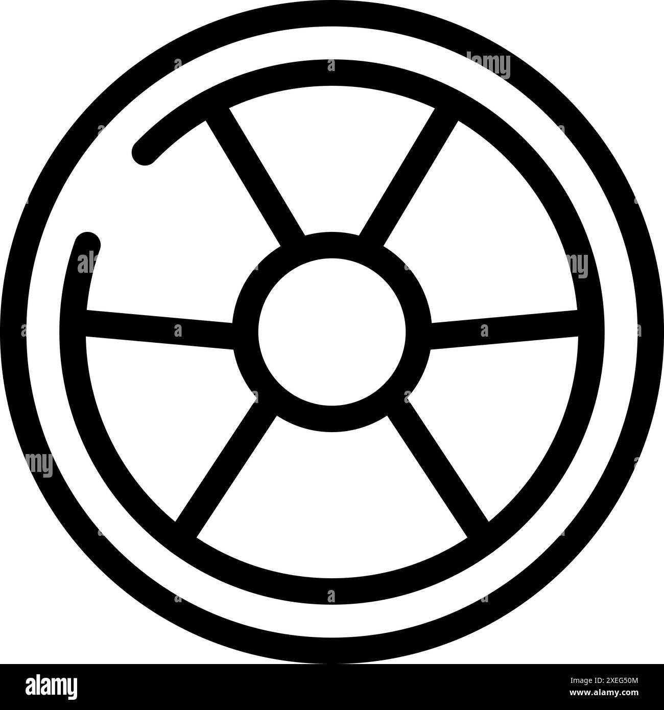 Bold outline of a radioactive contamination warning symbol ...
