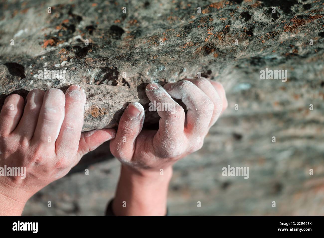 Rock climbers hands Stock Photo - Alamy