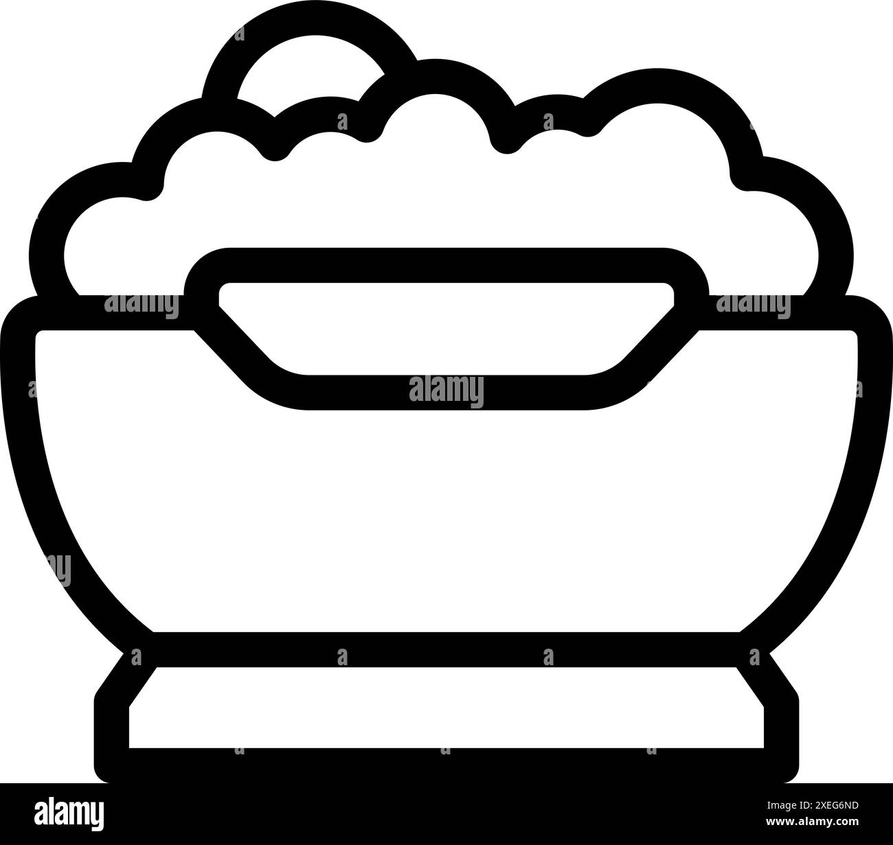 Line icon of a bowl full of soapy water, ready for washing dishes Stock ...