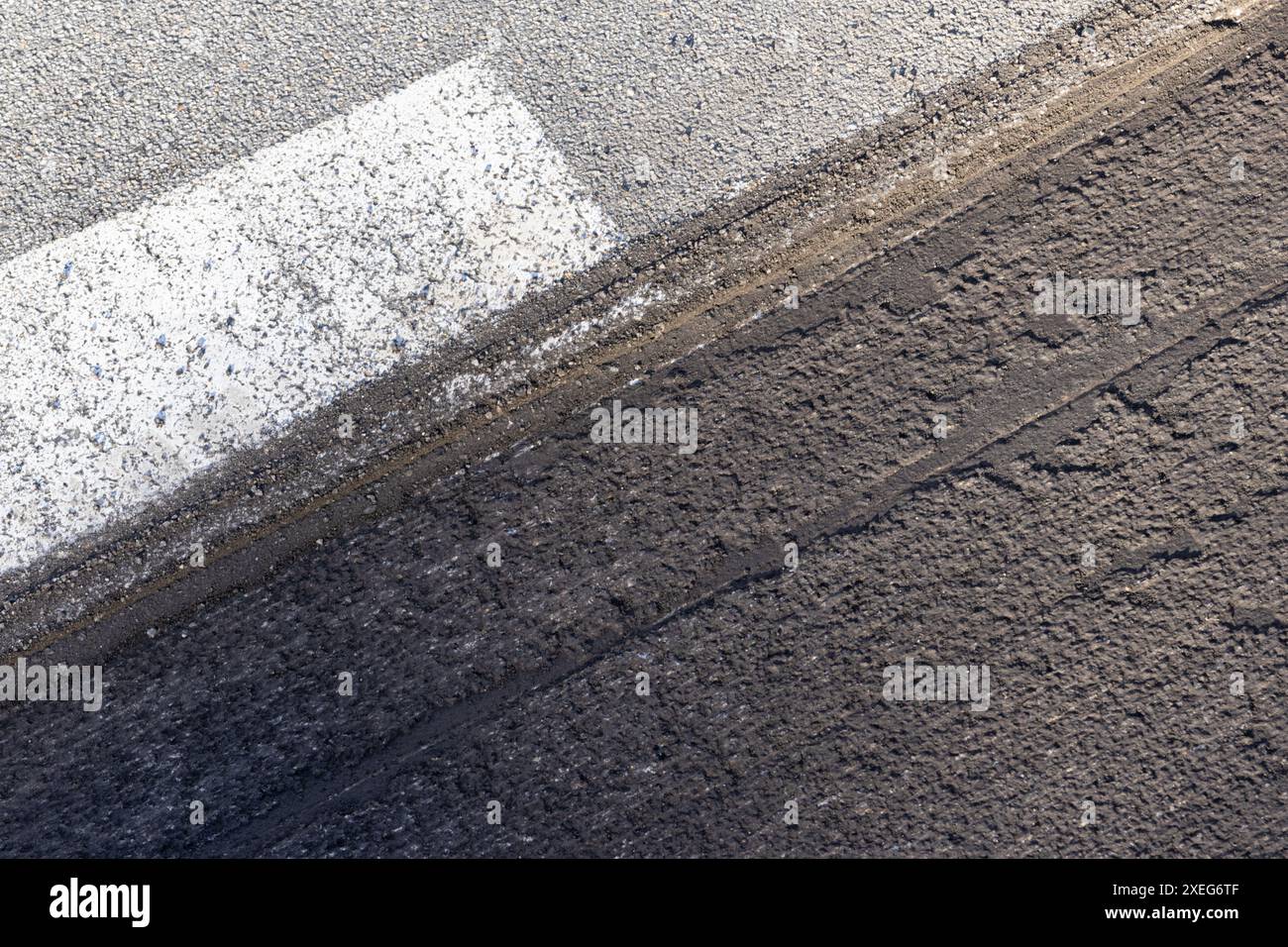 Asphalt of a city street under renovation with milled tarmac Stock ...