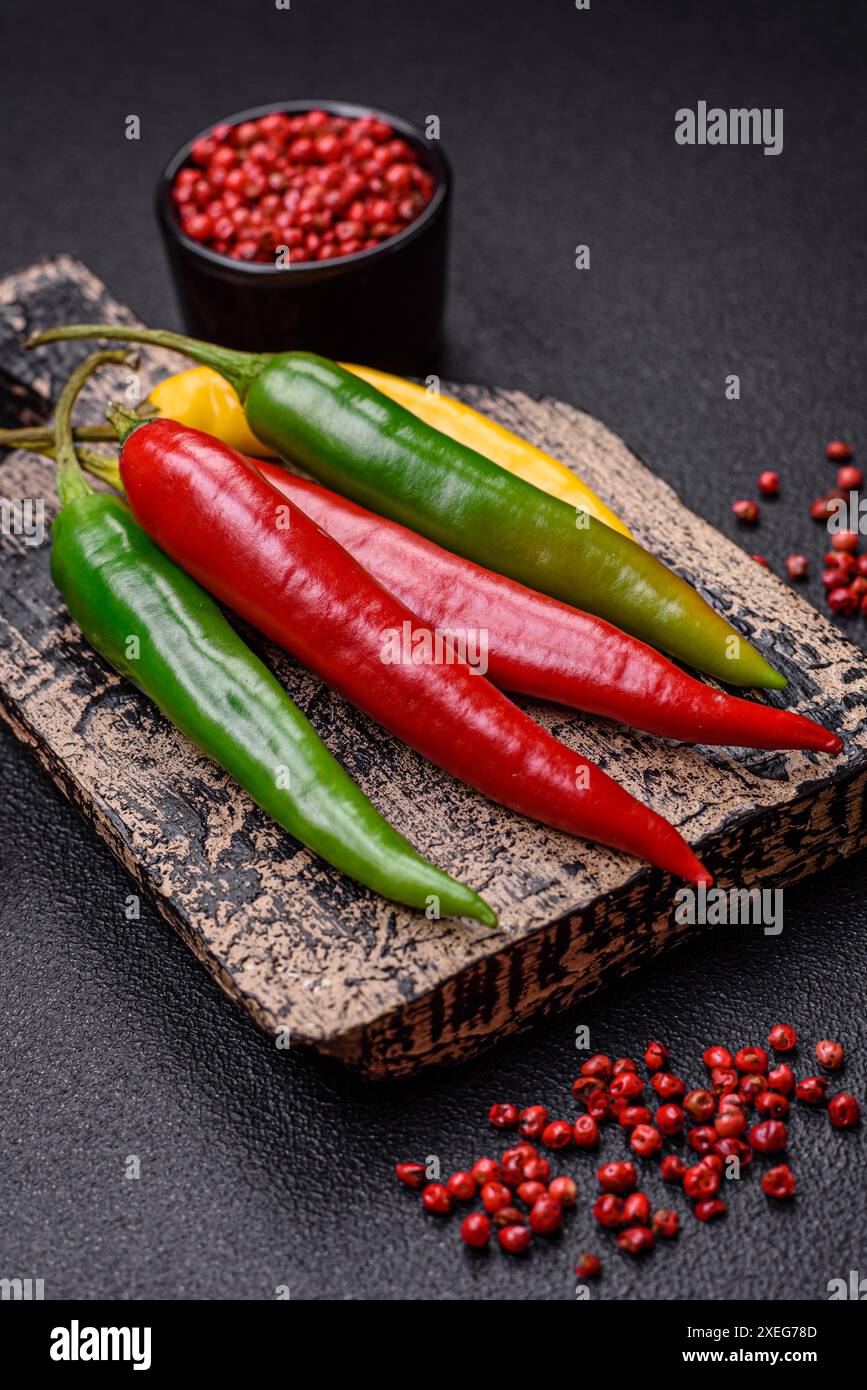 Three peppers red yellow green hi-res stock photography and images - Alamy