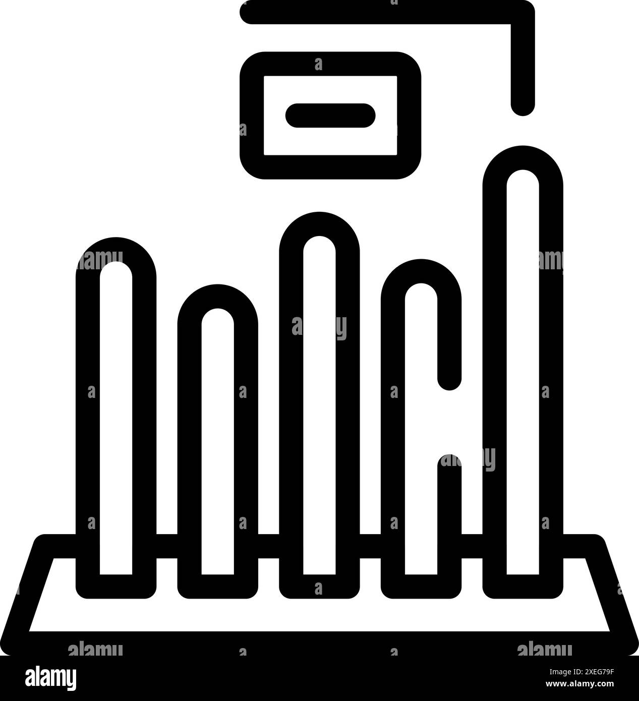 Minimalist icon of a falling bar chart showing a negative market trend ...