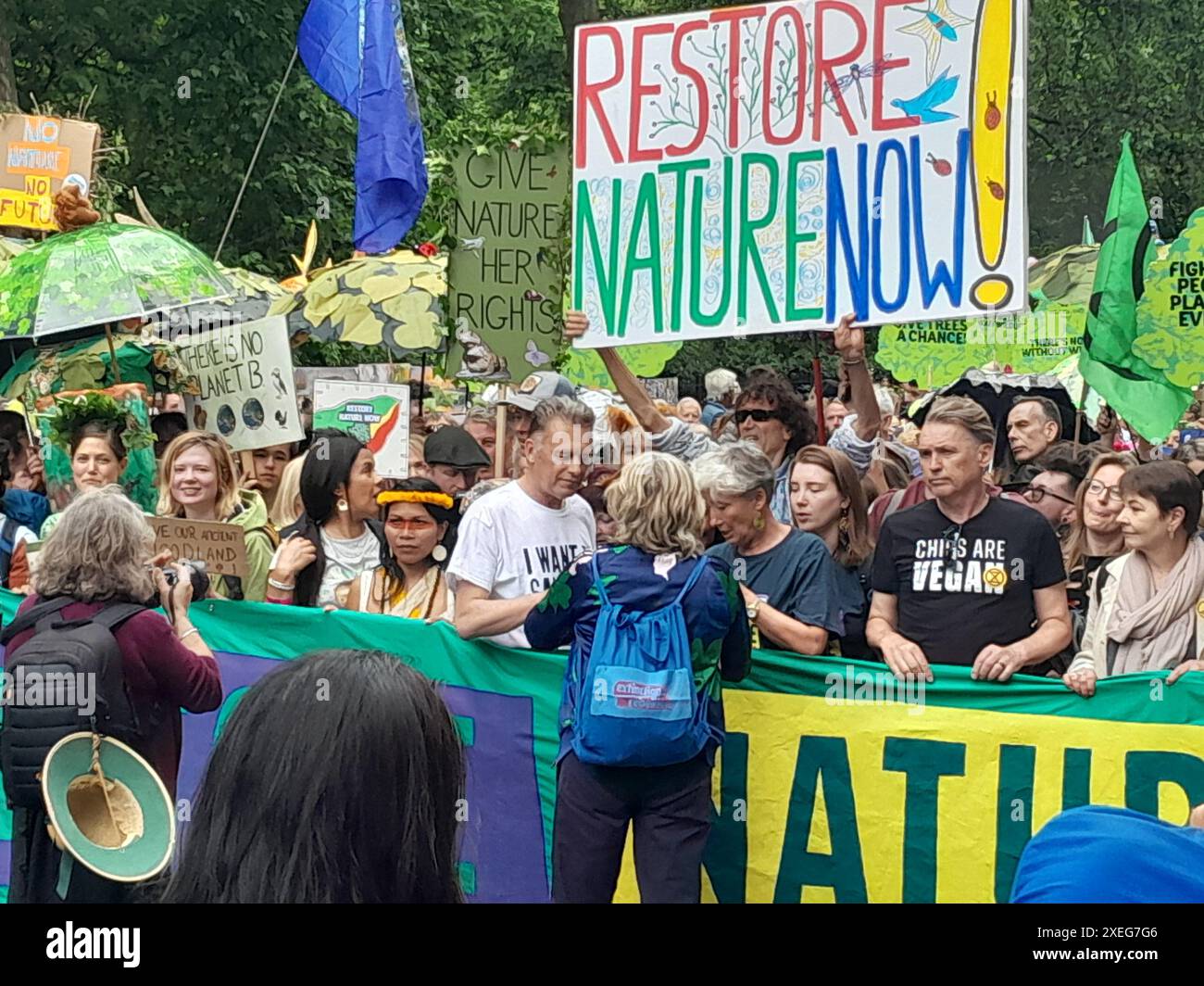 Restore Nature Now Protest London 22 June 2024 Stock Photo - Alamy