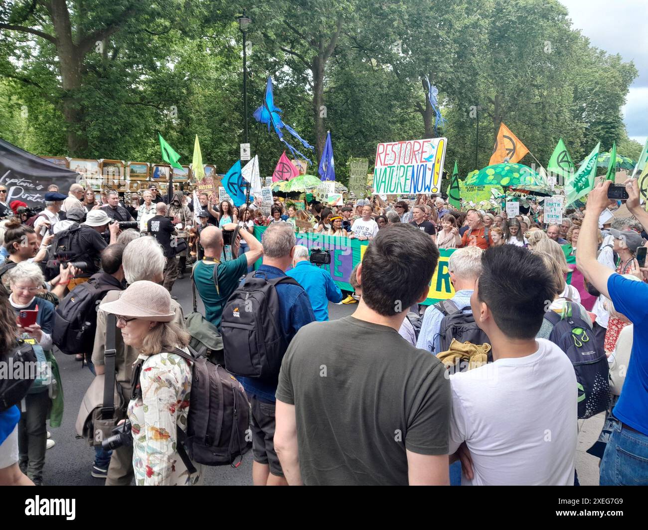 Restore Nature Now Protest London 22 June 2024 Stock Photo - Alamy