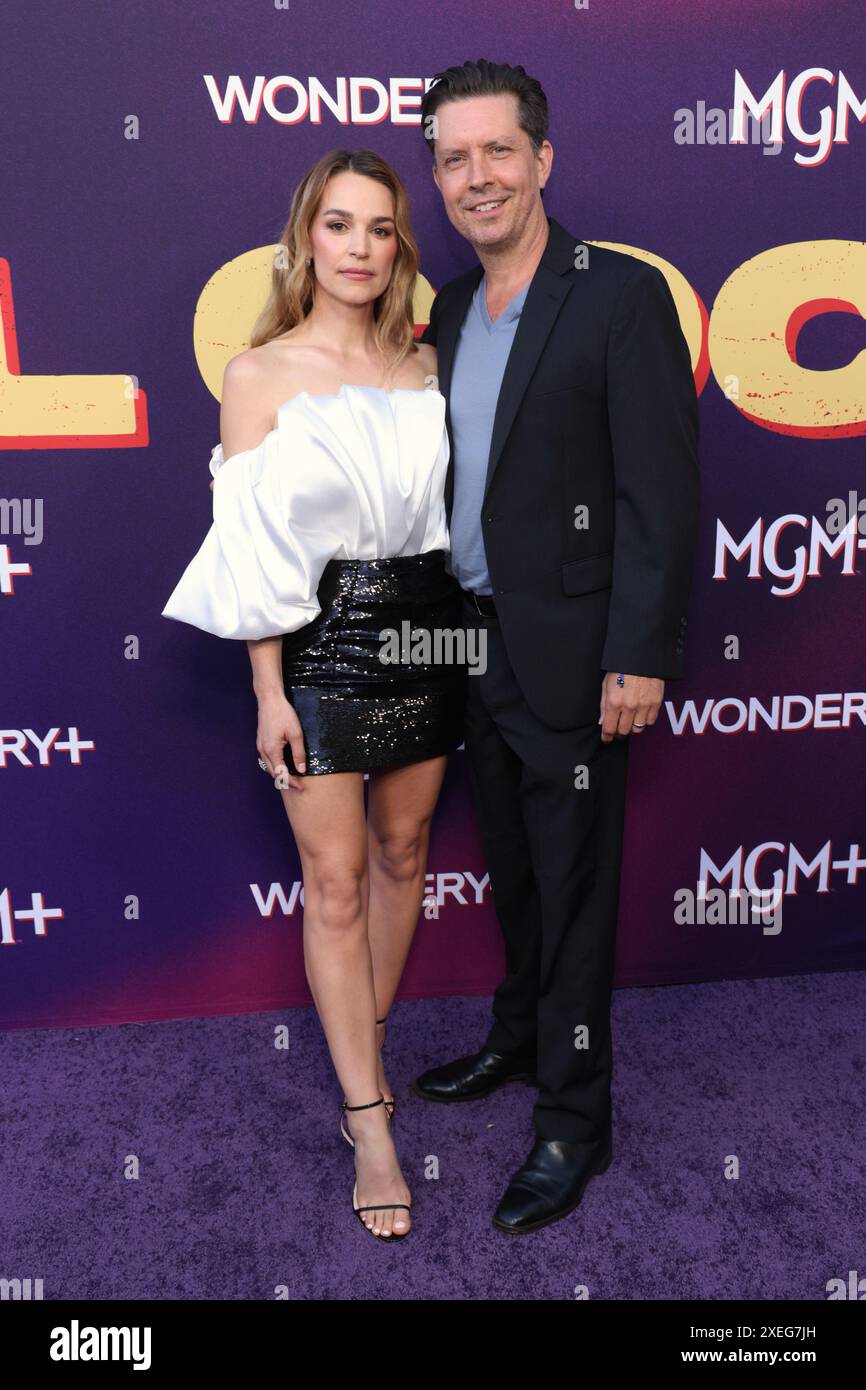 Laura Gordon and Nick Barkla attends the premiere for MGM+'s "Hotel ...