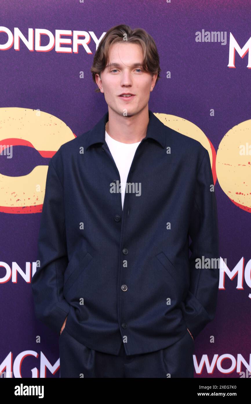 Cale Ambrozic attends the premiere for MGM+'s "Hotel Cocaine" at Harmony Gold on June 13, 2024 ...