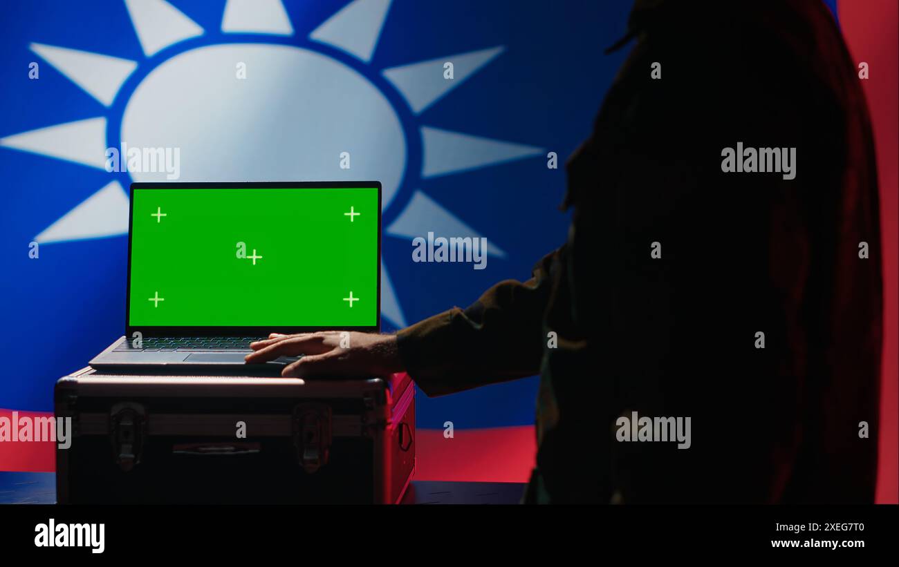 Taiwan specials ops unit uses green screen laptop to counteract Chinese ...