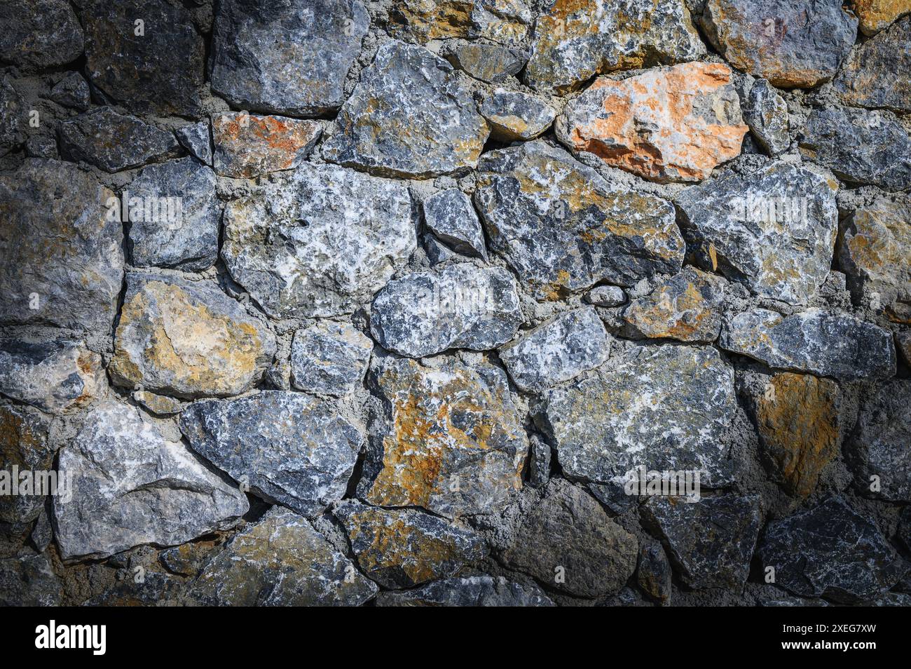 Stone wall texture background - grey stone siding with different sized ...