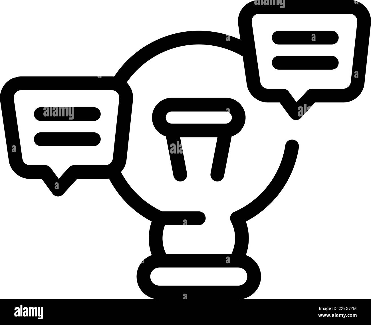 Light bulb sharing ideas with speech bubbles communicating Stock Vector ...