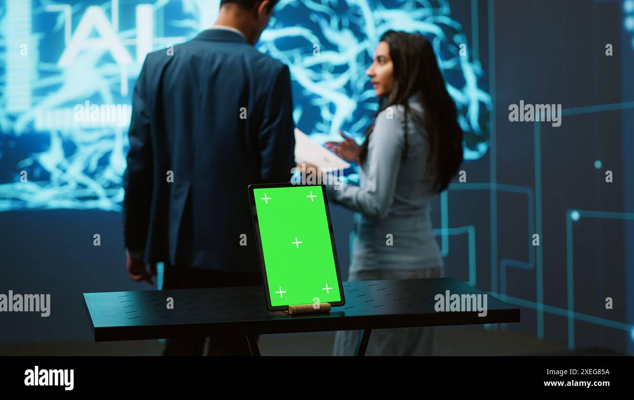 Engineers use green screen tablet and AI neural networks modeled after human brain to solve ...