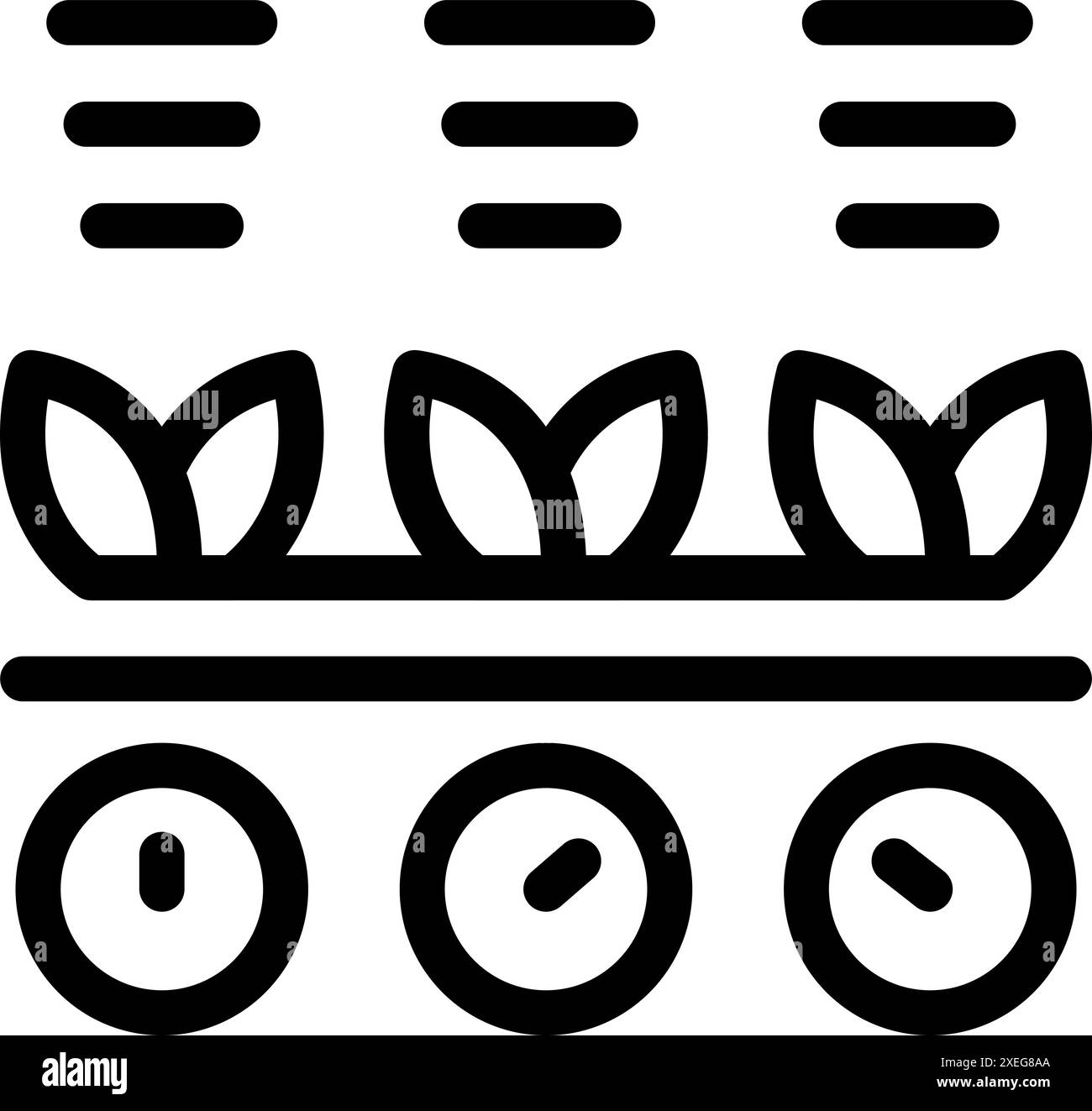 Icon of a smart farm system using sensors to monitor plant growth and ...
