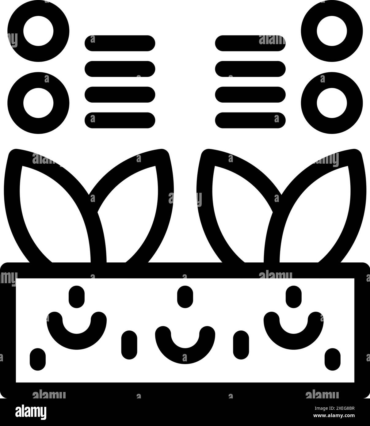 Line icon representing a smart farm system, monitoring growth and soil ...