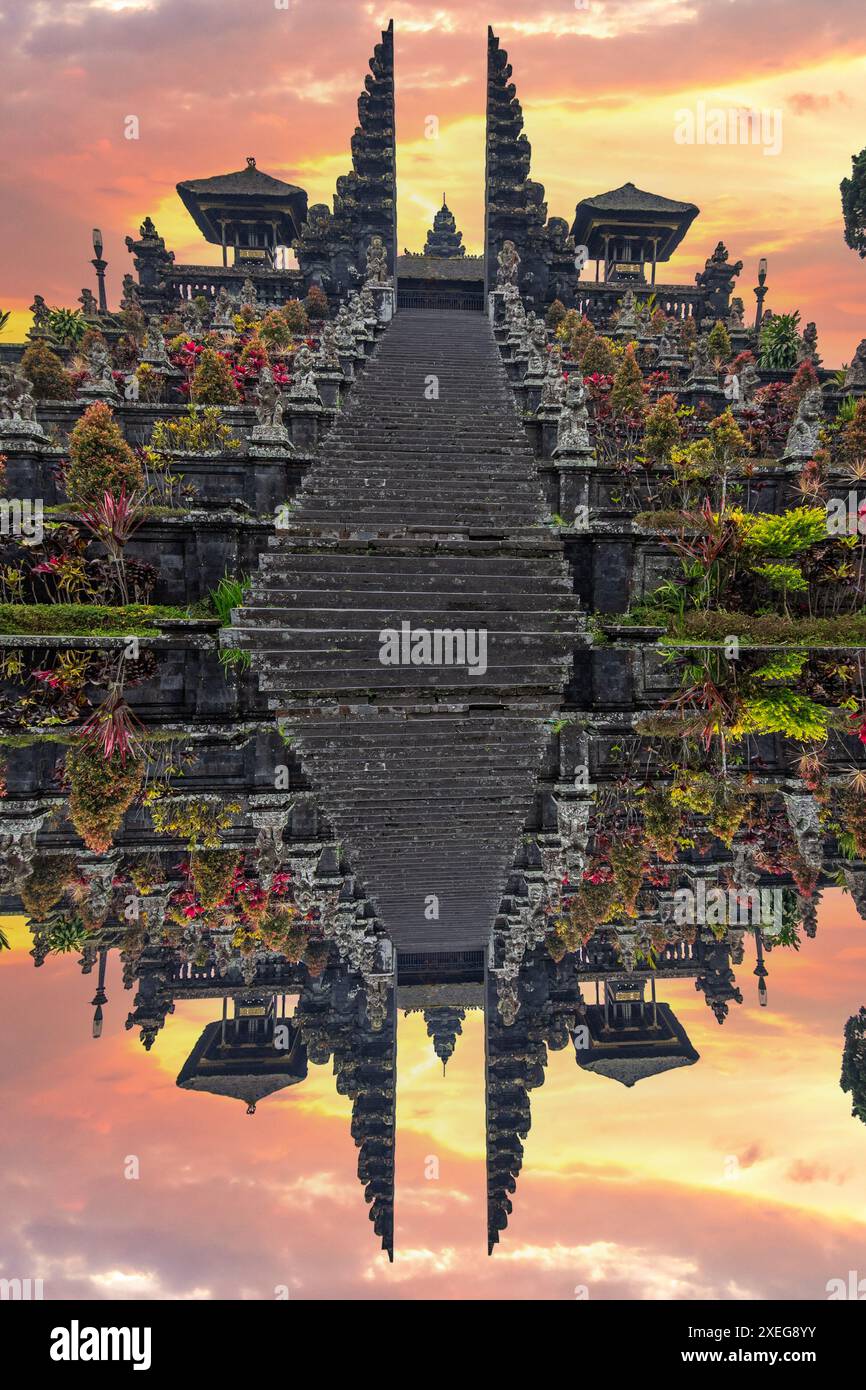 The Besakih Temple on the Agung Volcano. Bali also referred to as the ...