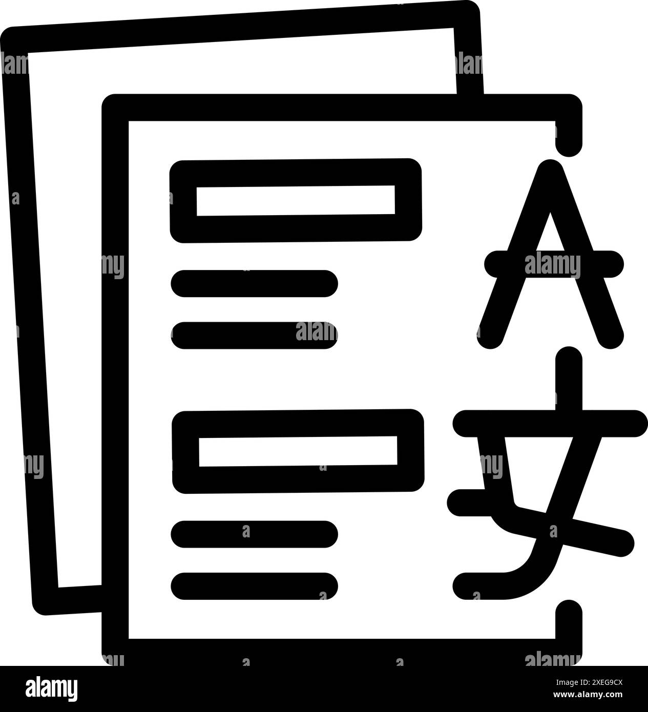 Translator is translating a text from a foreign language, using a ...