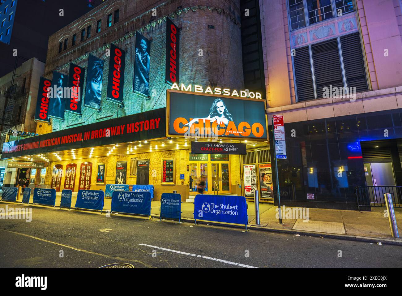 Close-up view of Ambassador Theatre in New York City, featuring iconic ...