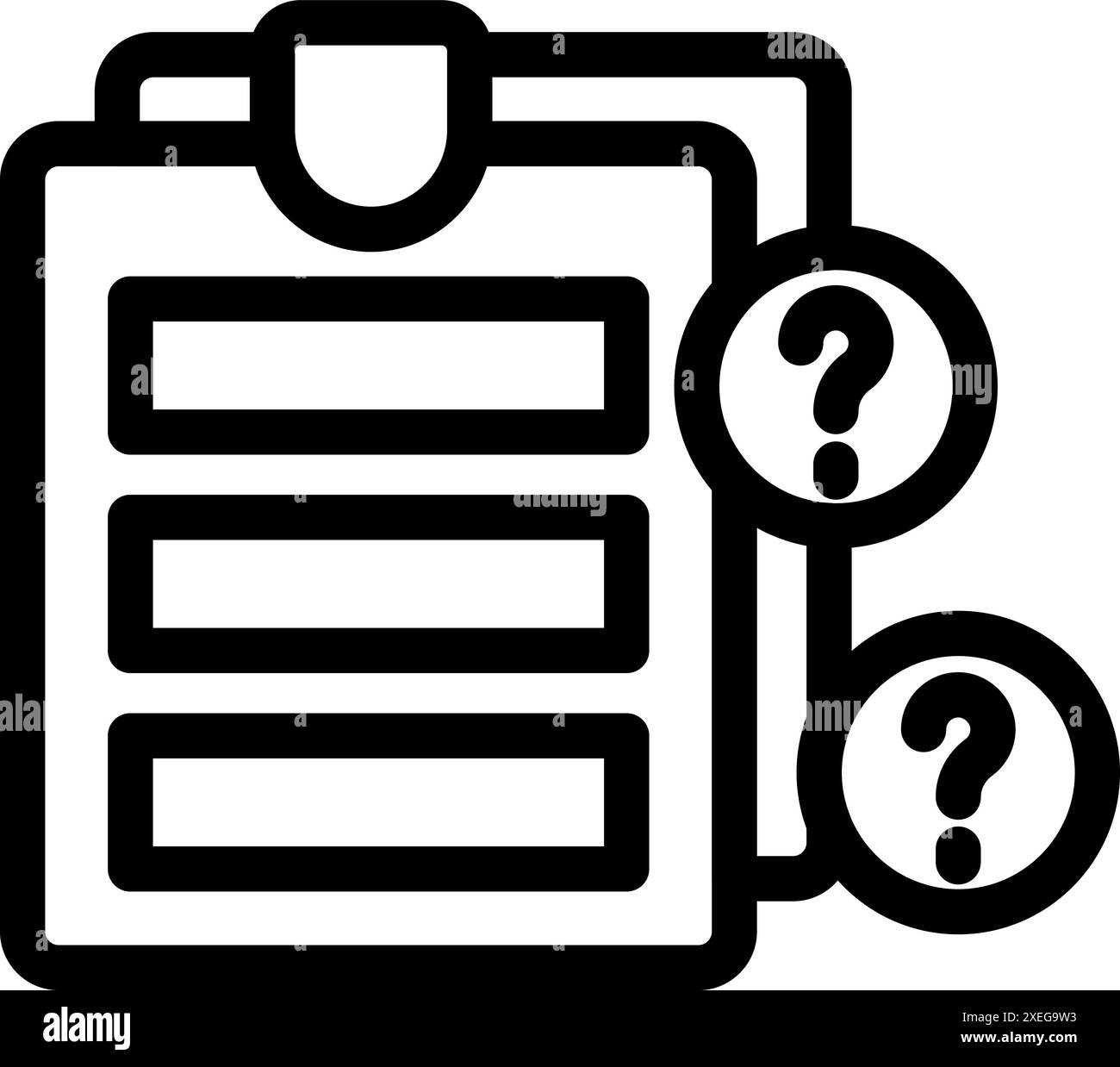 Clipboard with a list and question marks representing frequently asked questions Stock Vector ...