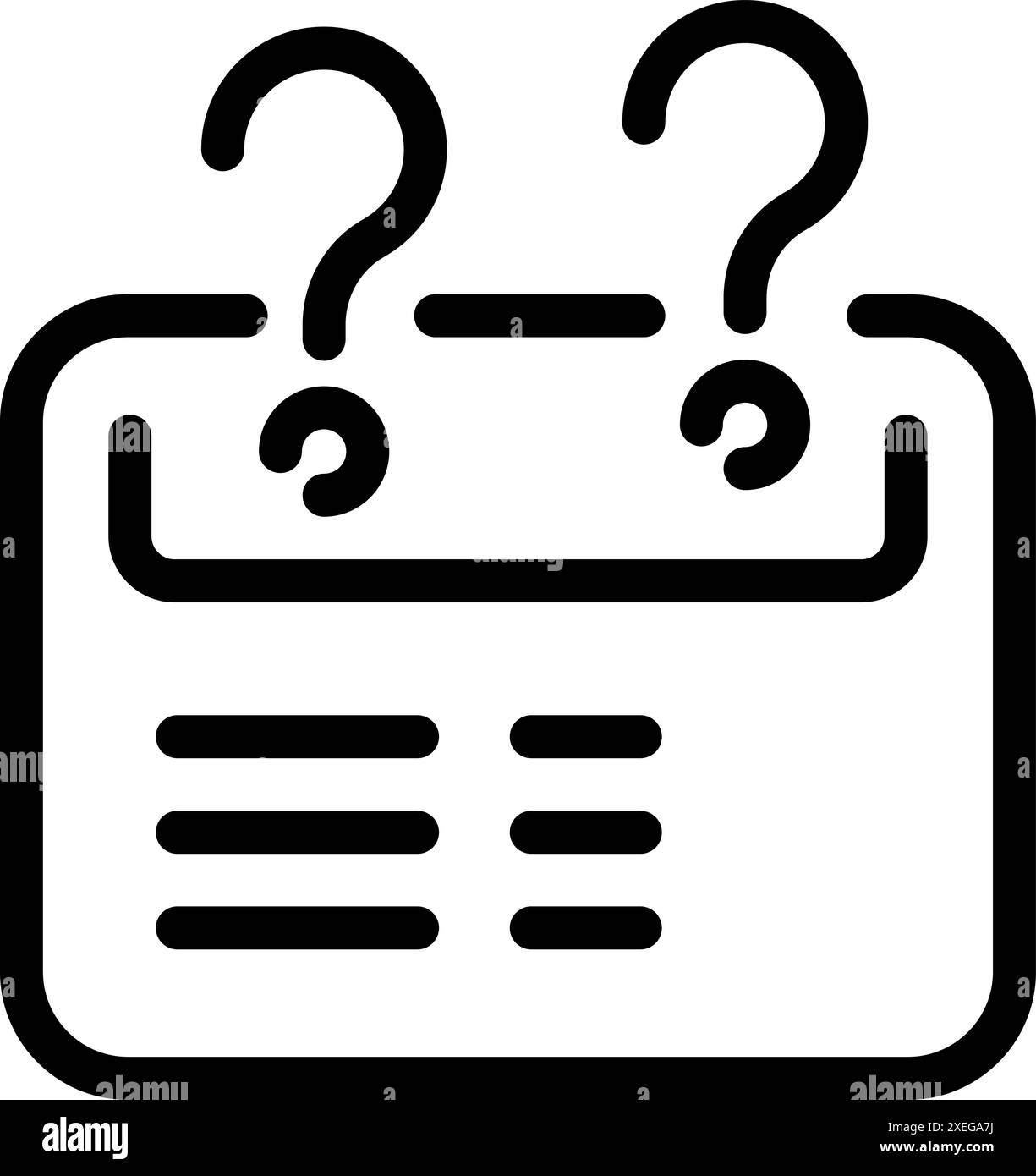 Digital calendar icon is showing question marks, representing ...
