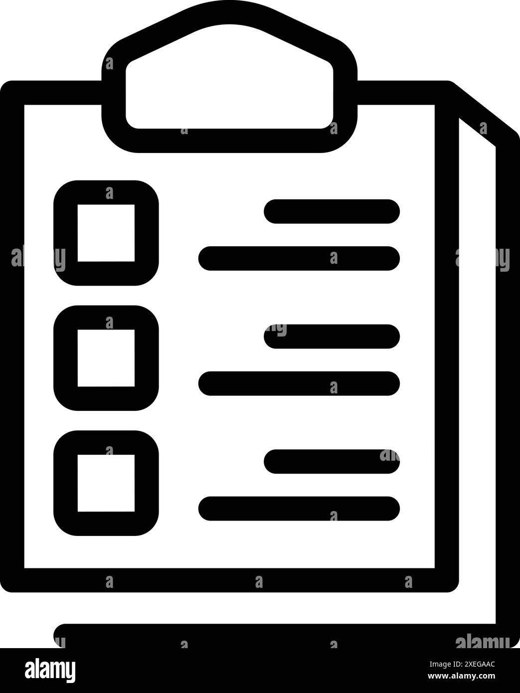 Clipboard is showing checklist with marked checkboxes and text fields ...