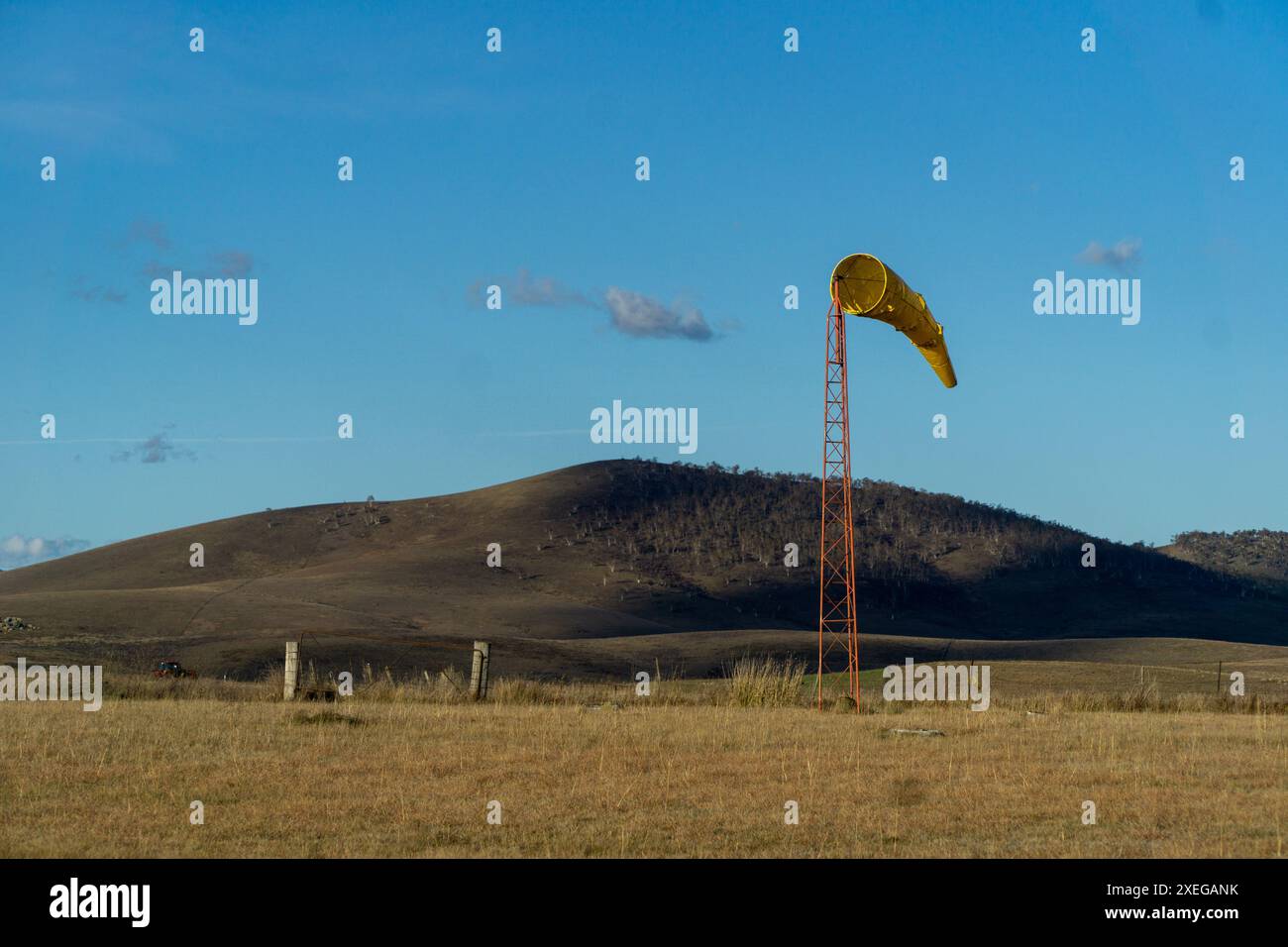 The windsock and the grass the landing strip at Adaminaby New South ...