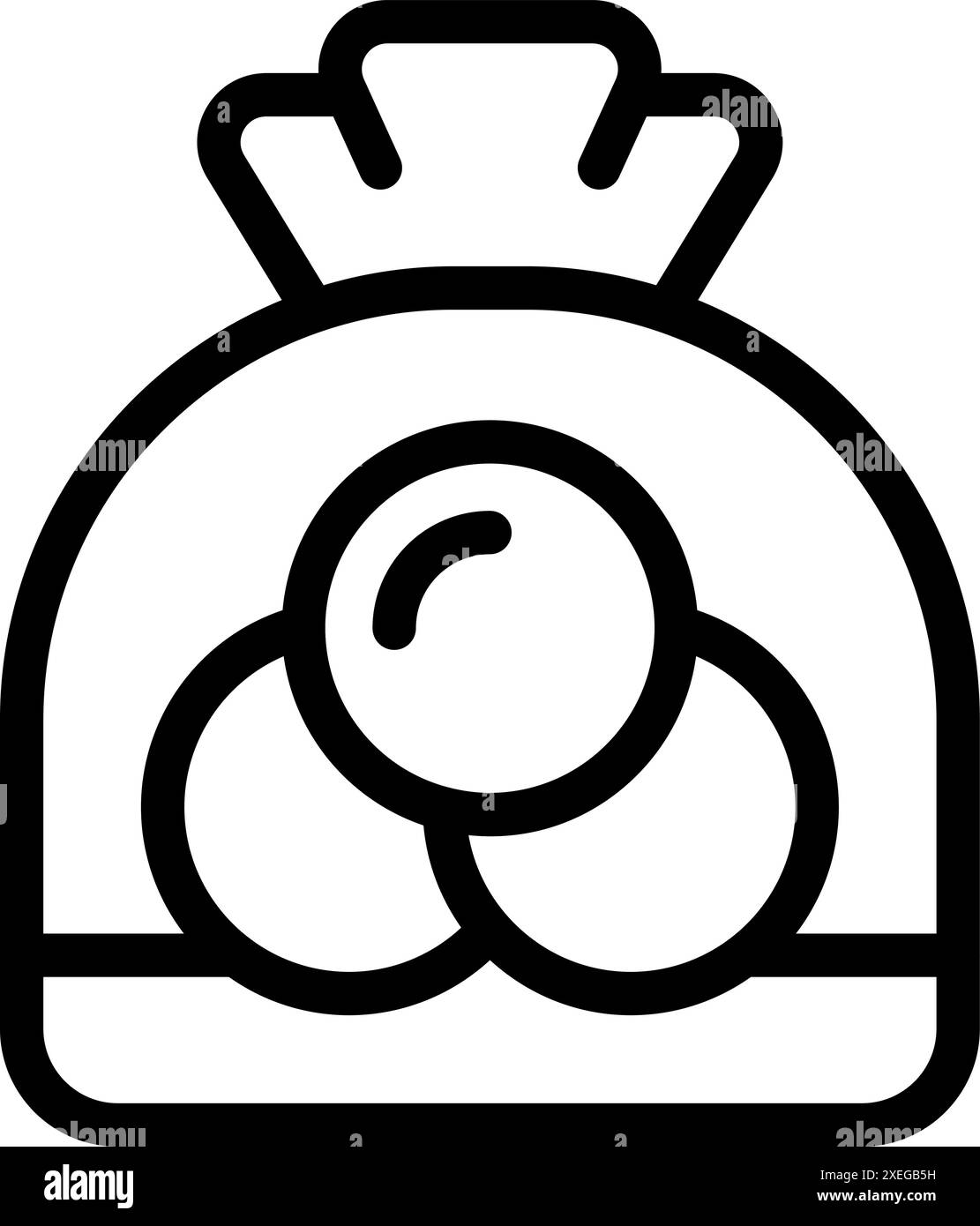 Line drawing of a bag full of round candies, perfect for halloween ...