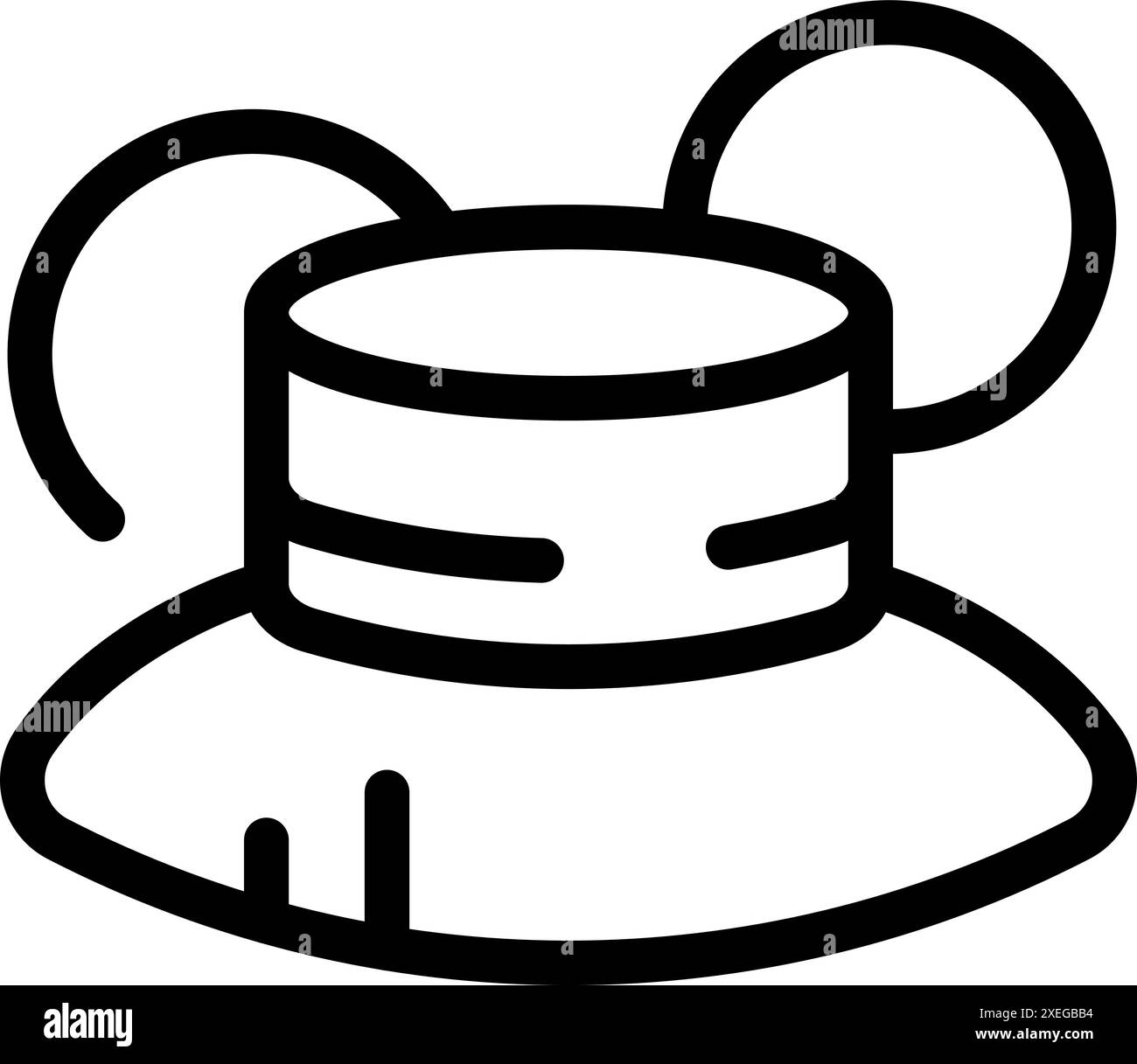 Panama hat is floating with two bubbles suggesting a summer holiday ...