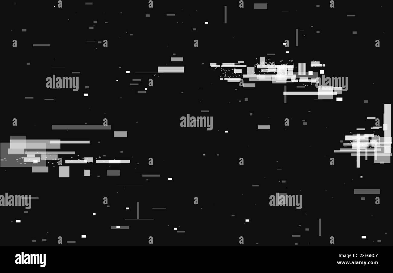 Glitch texture. Abstract white shapes and pixels. Distorted video ...