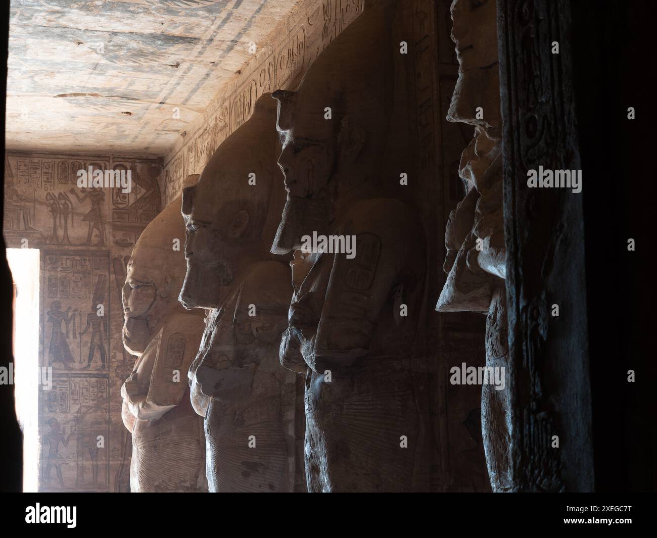 Interior view of The Great Temple of Ramses II Abu Simbel Egypt Stock ...
