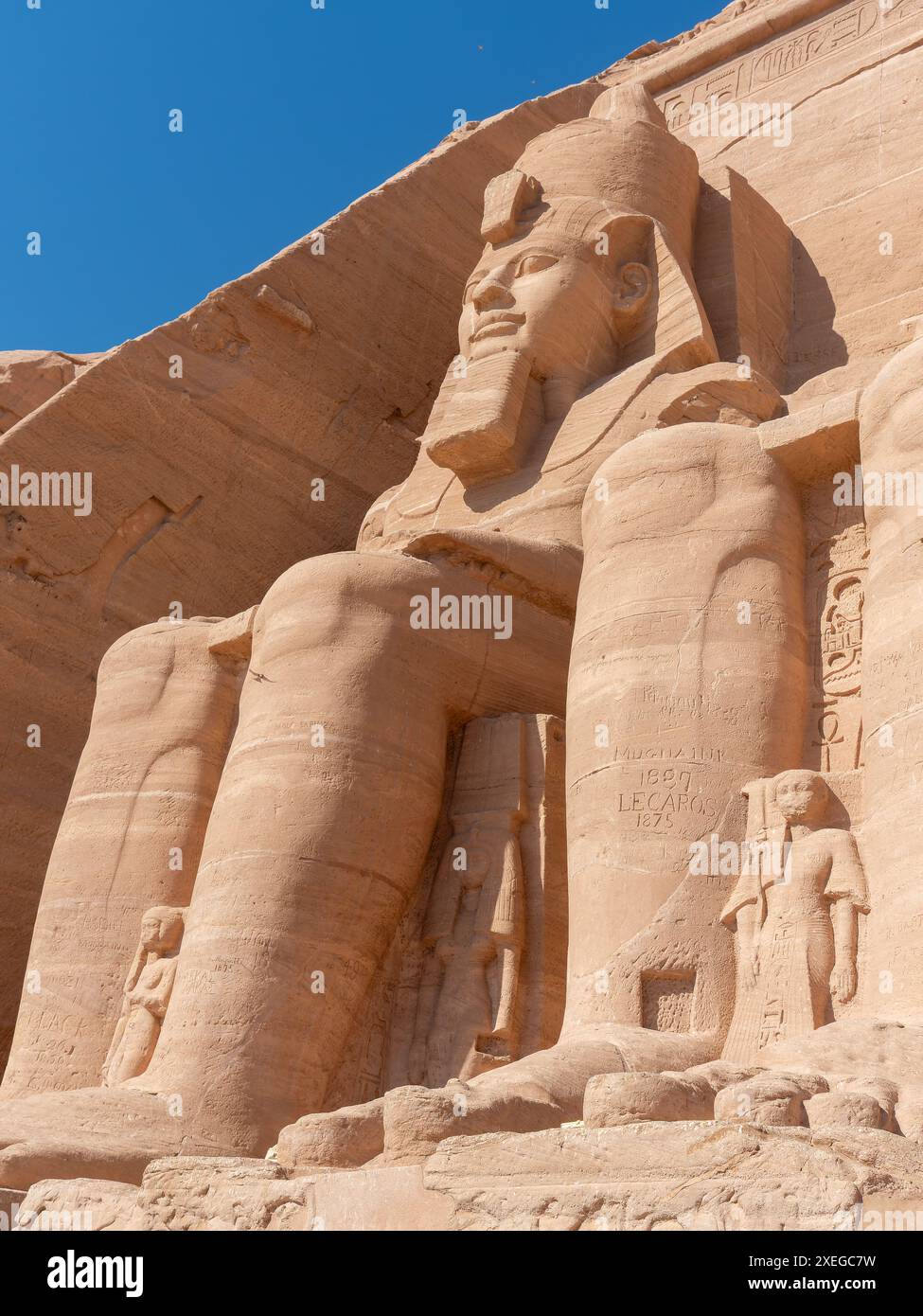 Facade and four seated figures of Pharaoh Ramses II from the Great ...