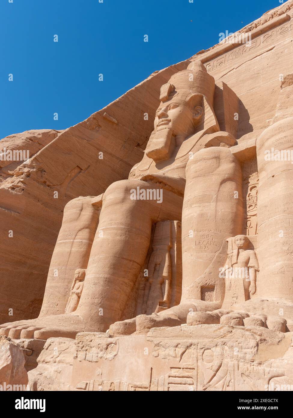 Facade and four seated figures of Pharaoh Ramses II from the Great ...