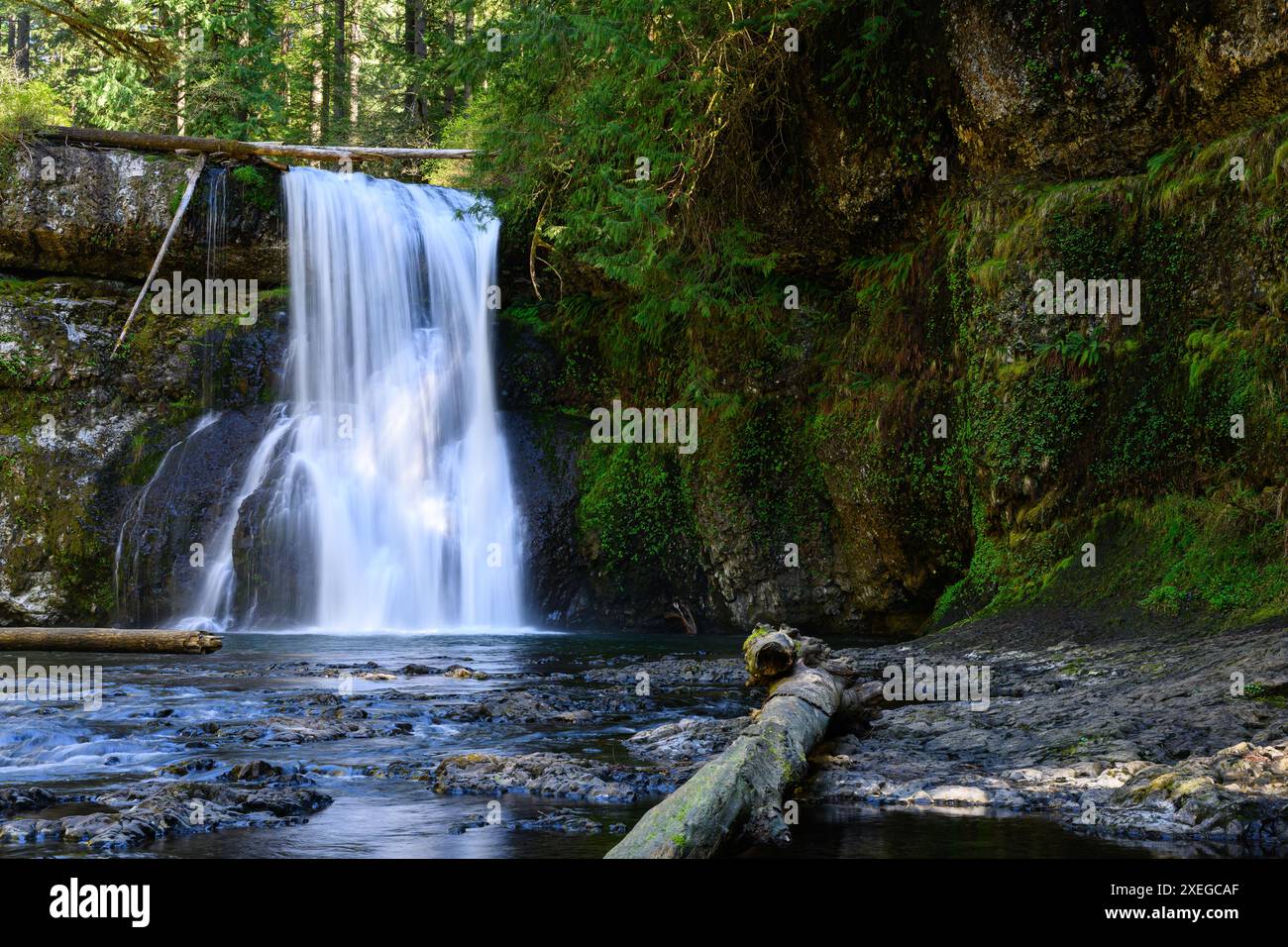 Waterfall at North Fork Silver Creek flows over Upper North Falls in a ...
